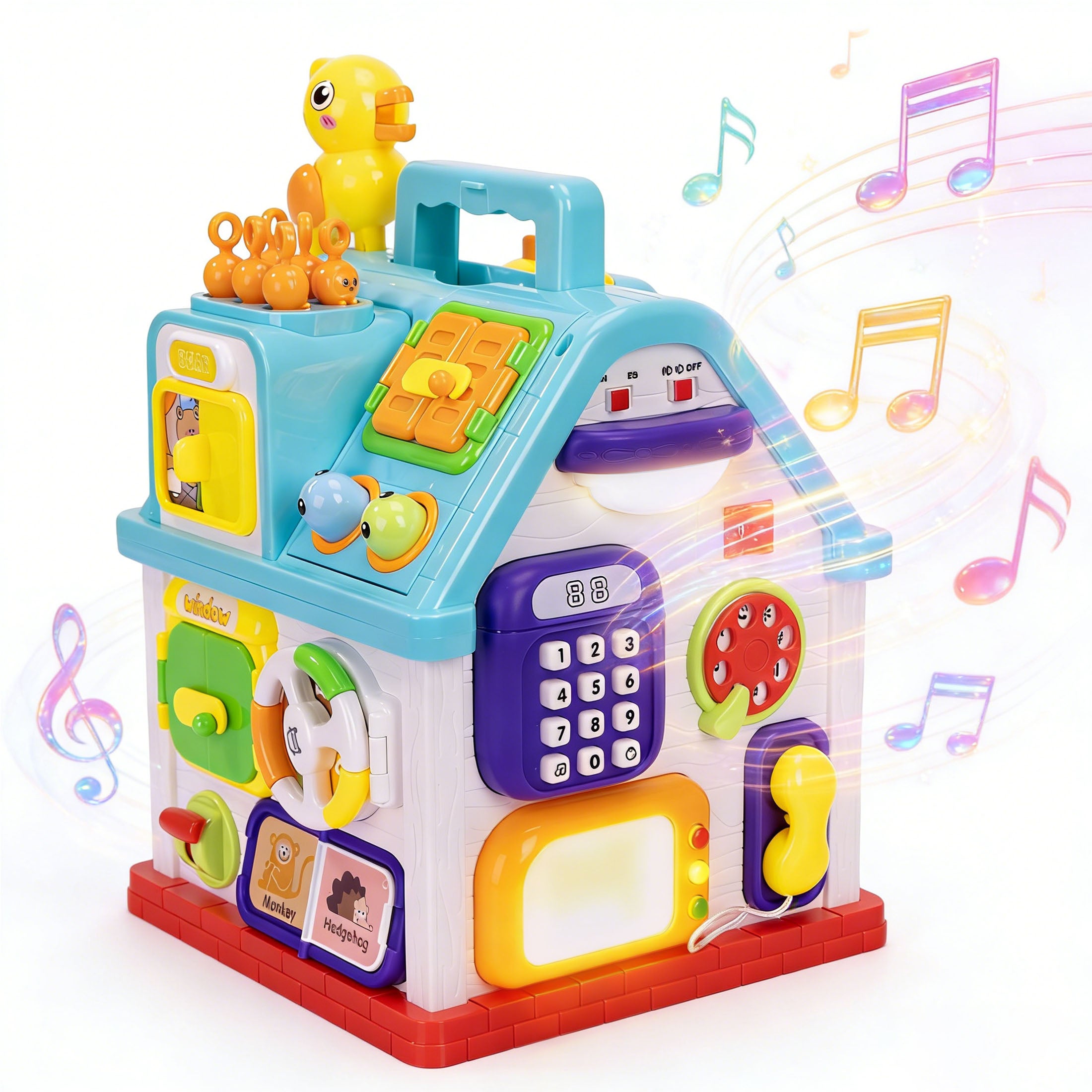 SaveJoy Montessori Activity Cube, 16-in-1 Interactive Baby Toys with M ...
