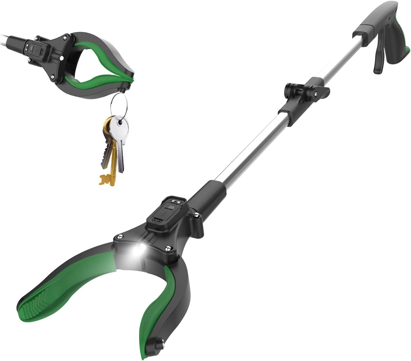 ORFELD Reacher Grabber Tool with Light, 32" Foldable Reacher Grabber O