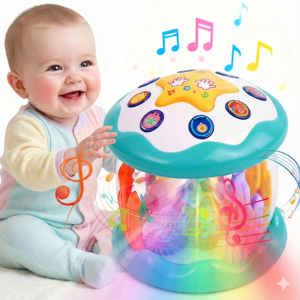 SaveJoy Musical Light up Toy with Rotating Animal for Toddlers, Intera ...